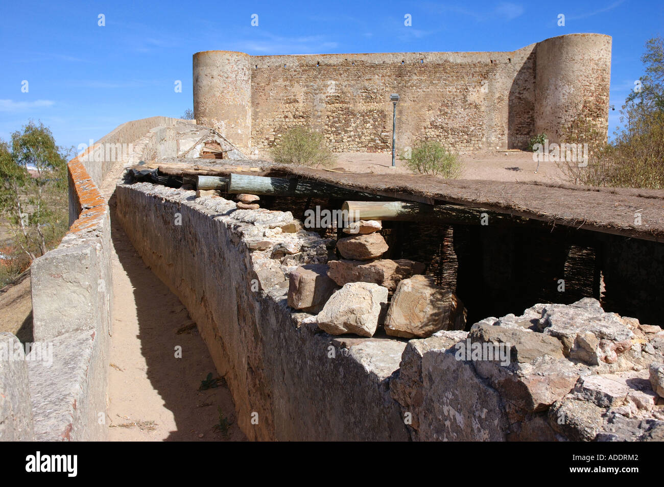 Panoramic view of medieval Moorish Castle Castelo & Fort São Sebastião ...