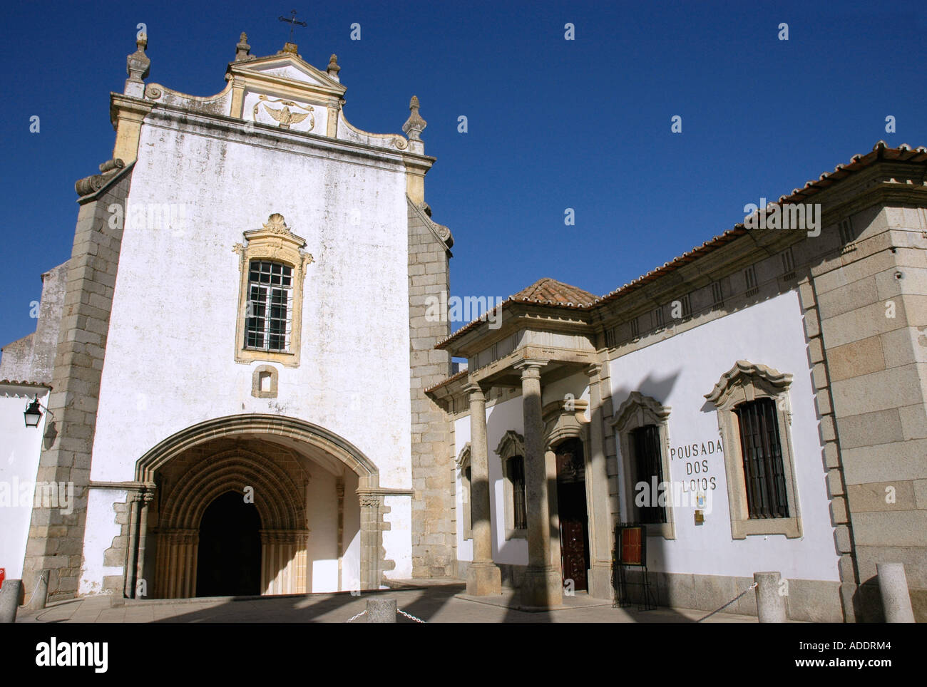 View of Evora city centre beautiful medieval era walled Unesco World ...