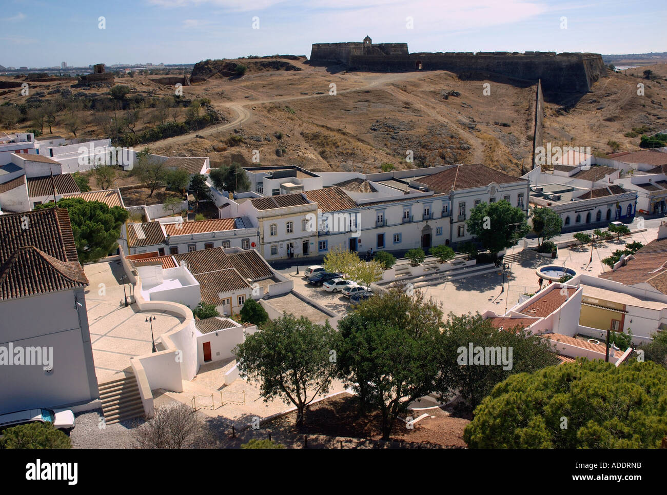 Panoramic view of Castro Marim medieval Moorish Castle Castelo & Fort ...