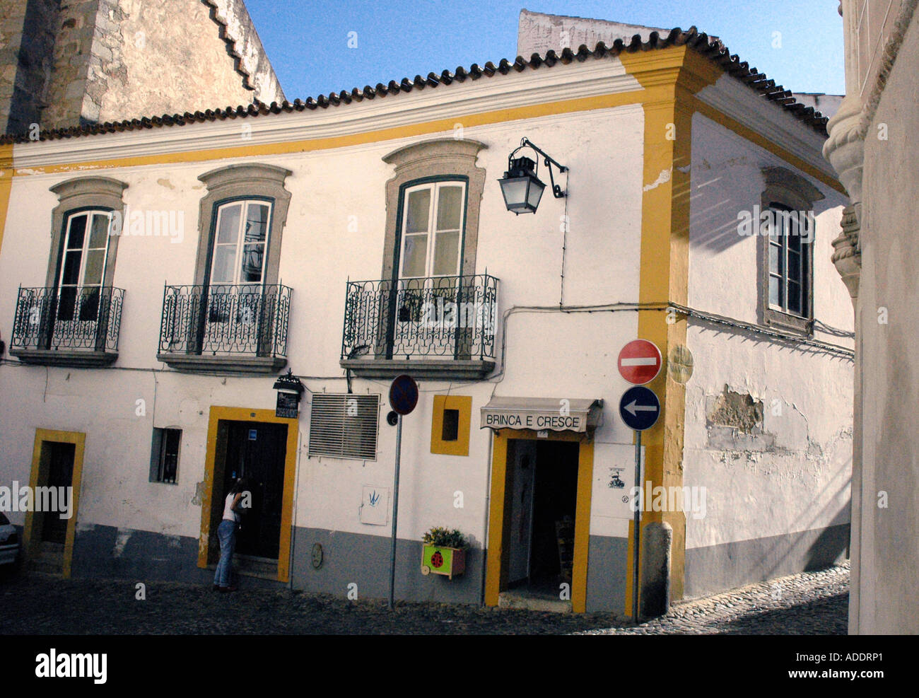 View of Evora city centre beautiful medieval era walled Unesco World ...