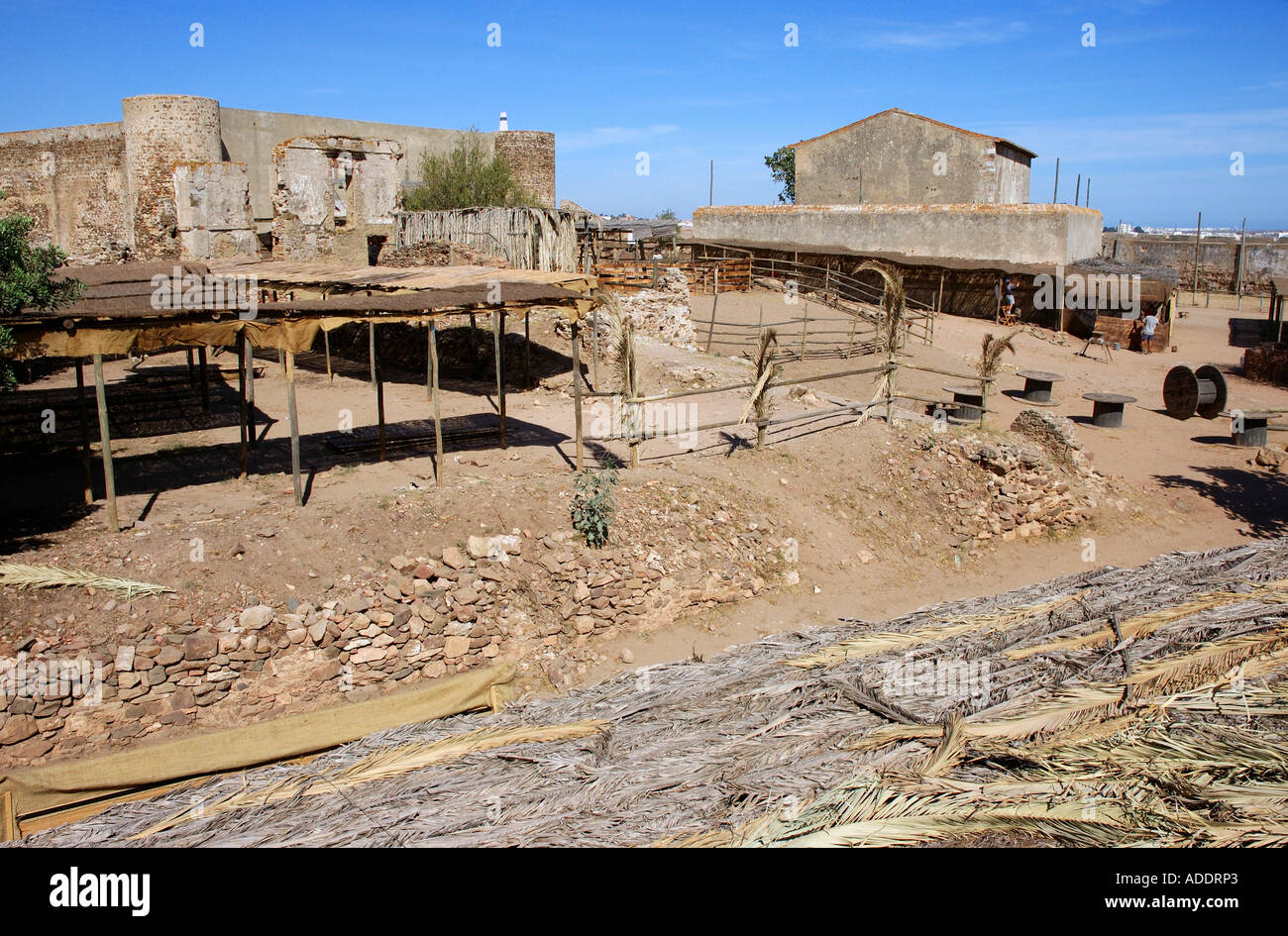 Panoramic view of medieval Moorish Castle Castelo & Fort São Sebastião ...