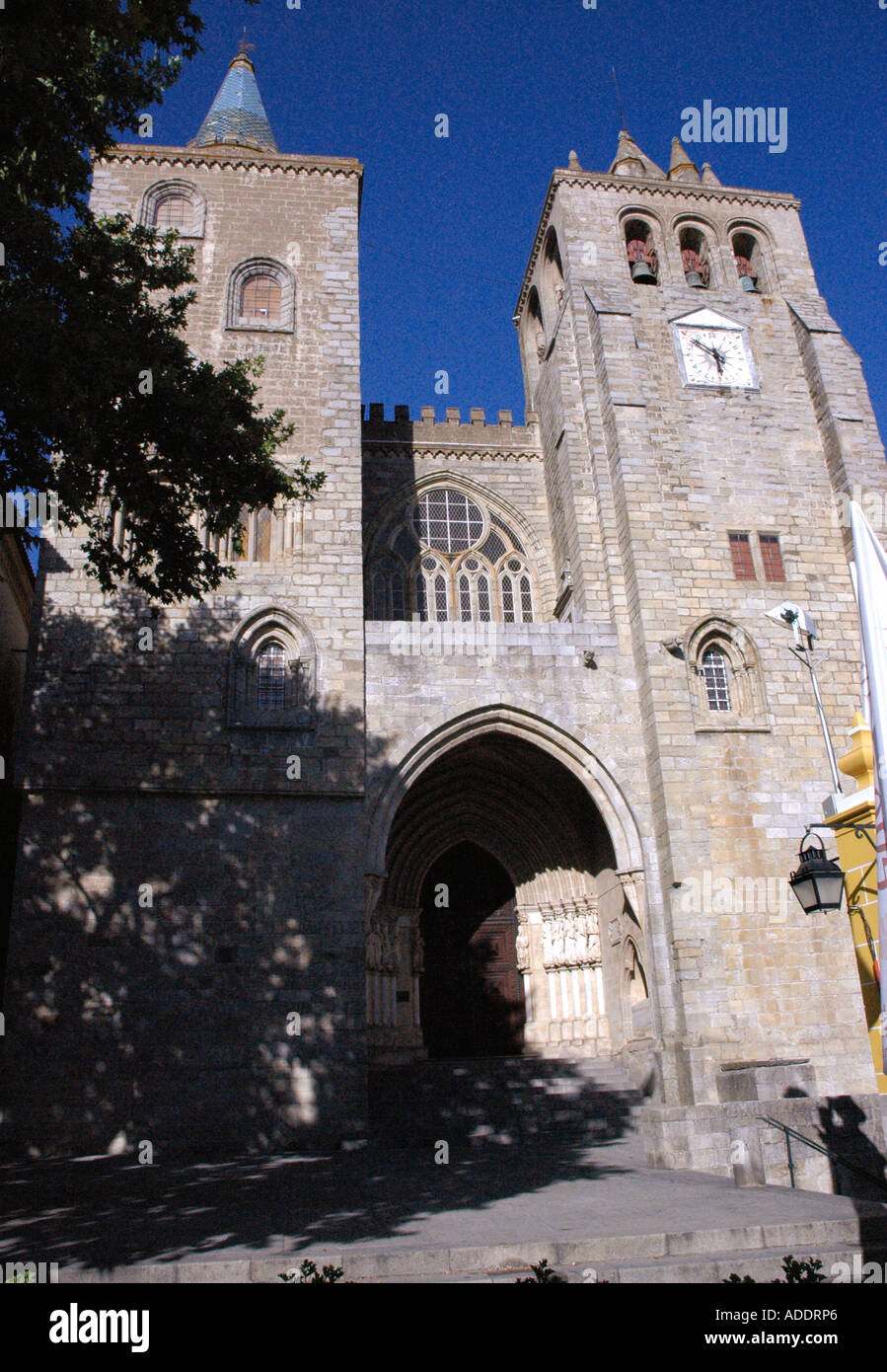 View of Evora city centre beautiful medieval era walled Unesco World ...