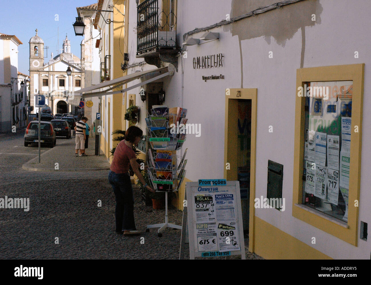 View of Evora city centre beautiful medieval era walled Unesco World ...