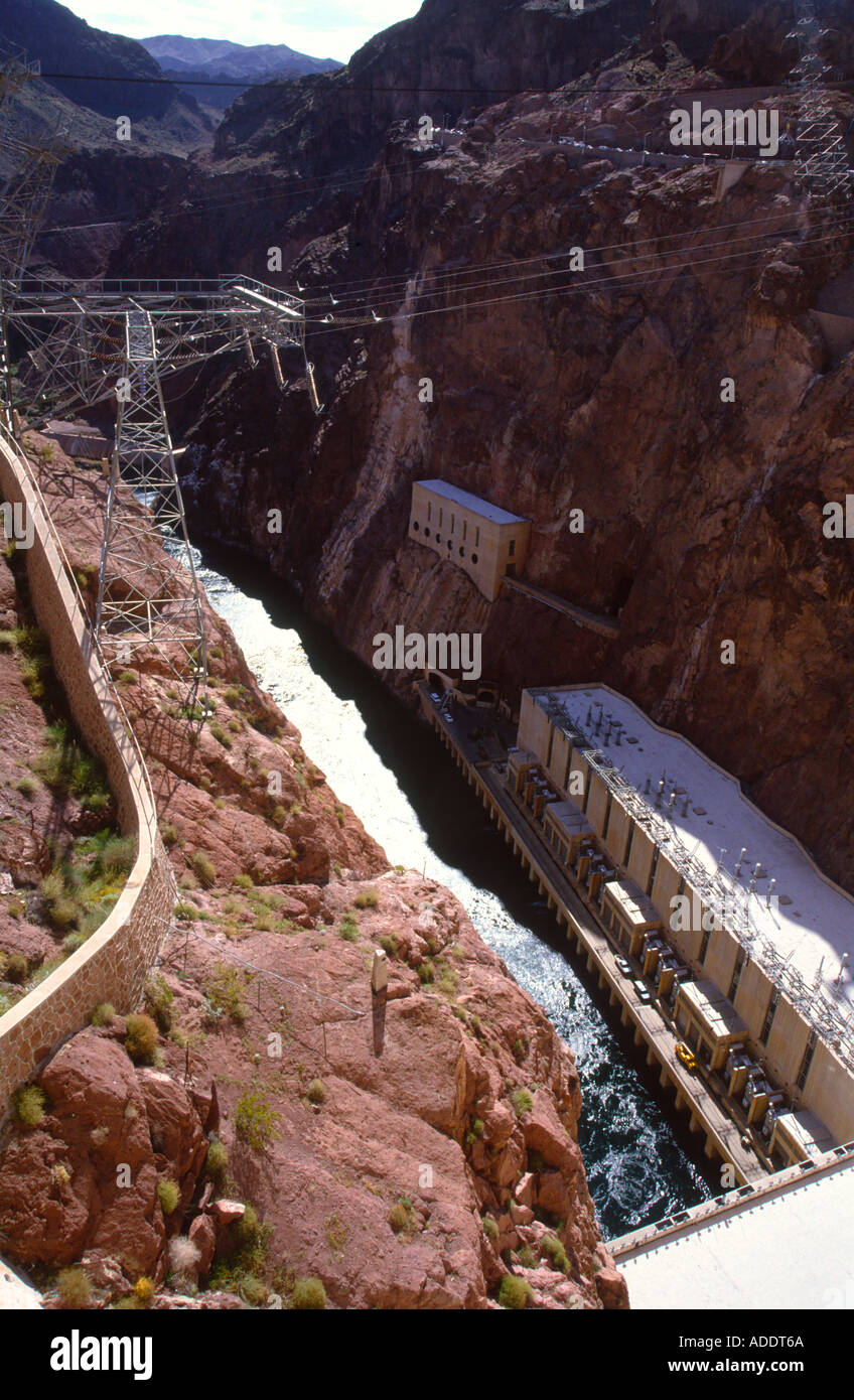 Outflow Colorado river Hoover dam USA Stock Photo - Alamy