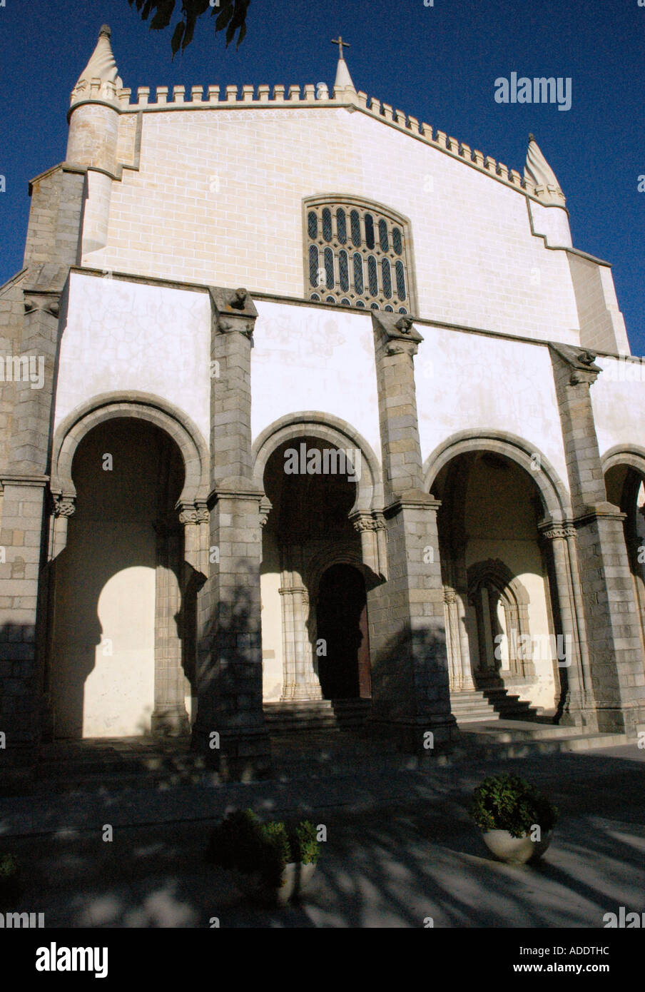 View of Evora city centre beautiful medieval era walled Unesco World ...