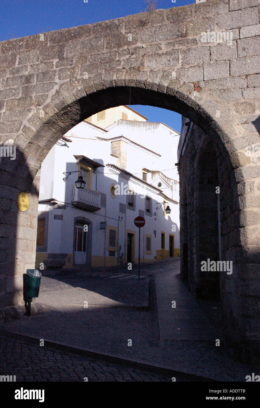 View of Evora city centre beautiful medieval era walled Unesco World ...