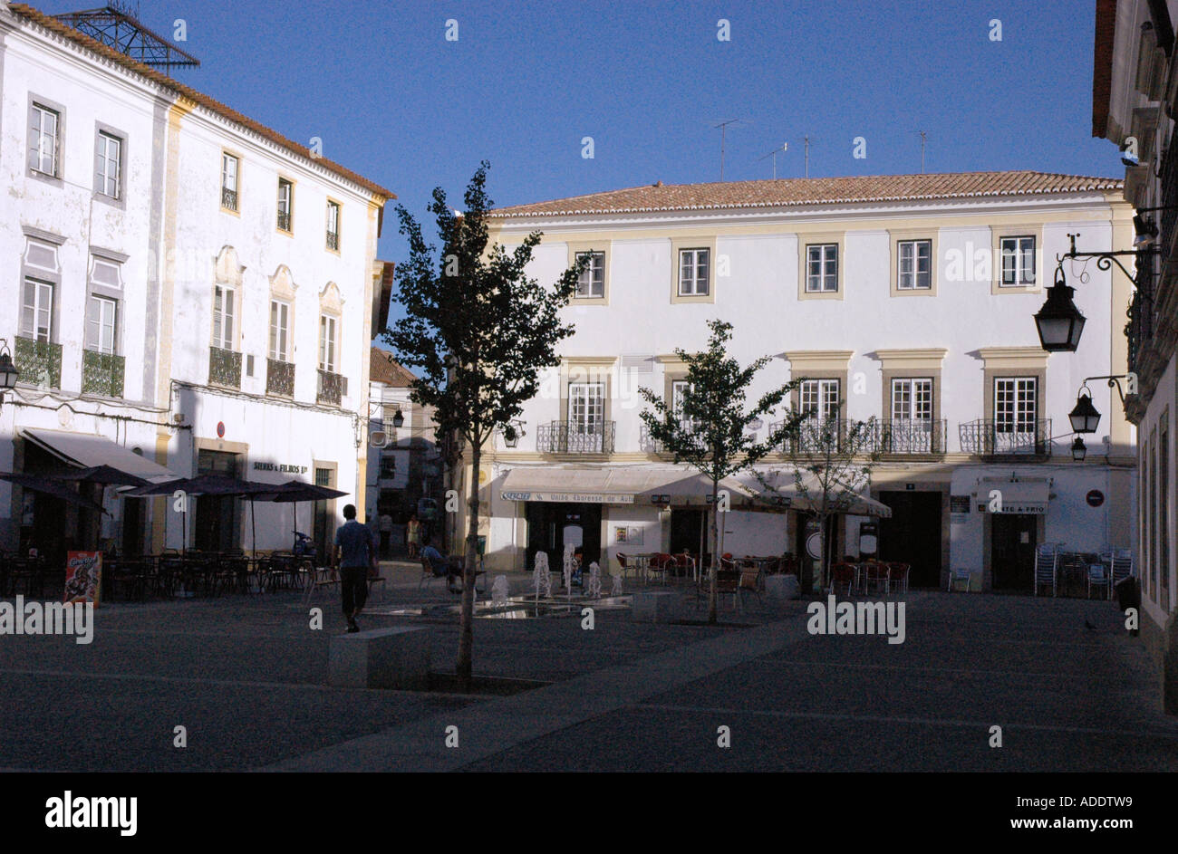 View of Evora city centre beautiful medieval era walled Unesco World ...
