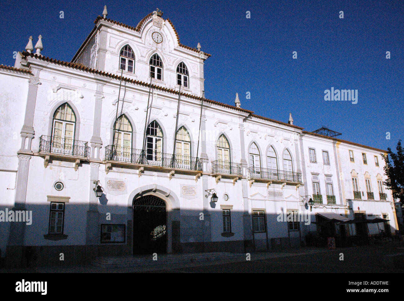 View of Evora city centre beautiful medieval era walled Unesco World ...