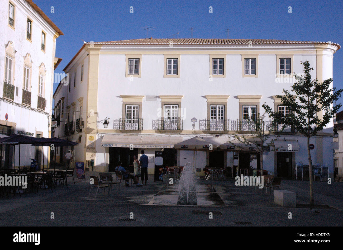 View of Evora city centre beautiful medieval era walled Unesco World ...