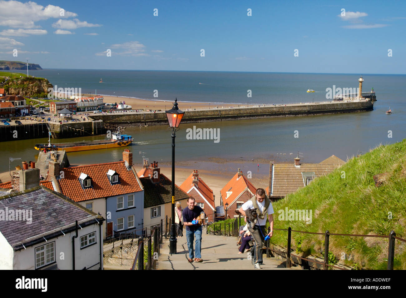 A view of Whitby Harbour from the 199 steps Stock Photo - Alamy