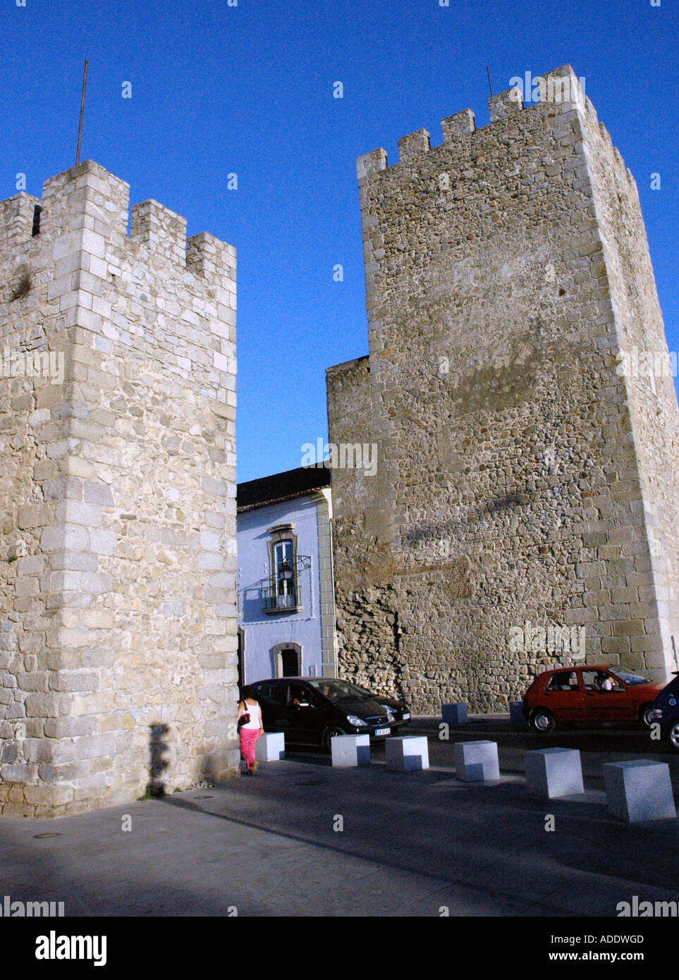 View of Evora city centre beautiful medieval era walled Unesco World ...