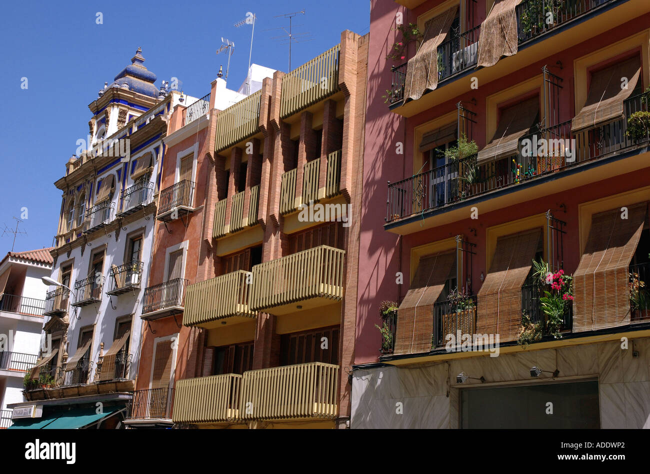 Seville Skyline With Color Buildings High Resolution Stock Photography ...