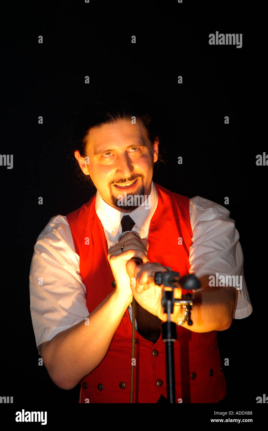 Singer of Goth Band Rome Burns Stock Photo - Alamy