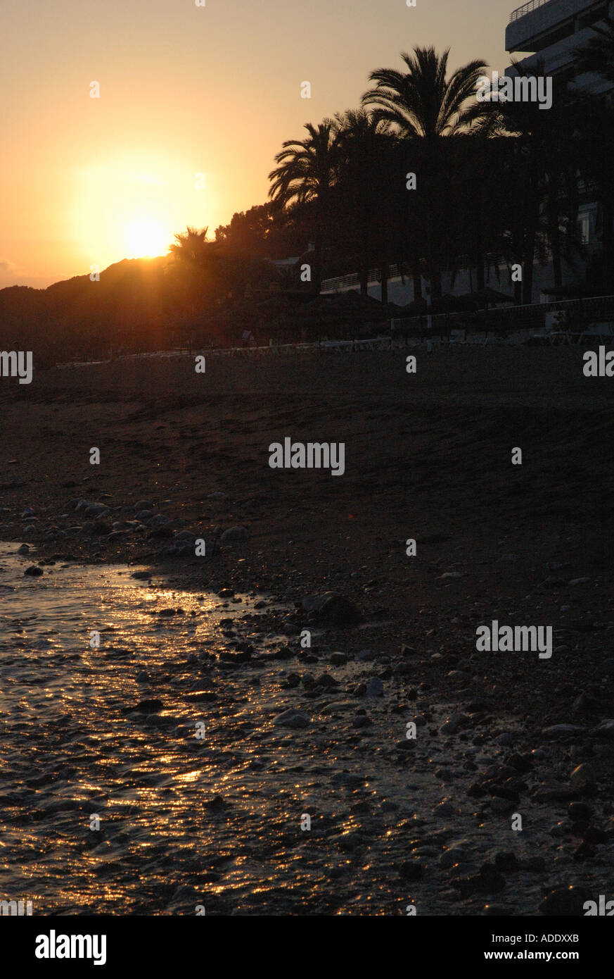 Panoramic view of seafront & beach of Marbella Costa del Sol Sun Coast ...