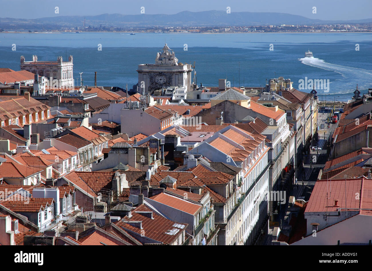 Panoramic view of the capital city Lisbon Costa Lisboa Portugal Iberia ...
