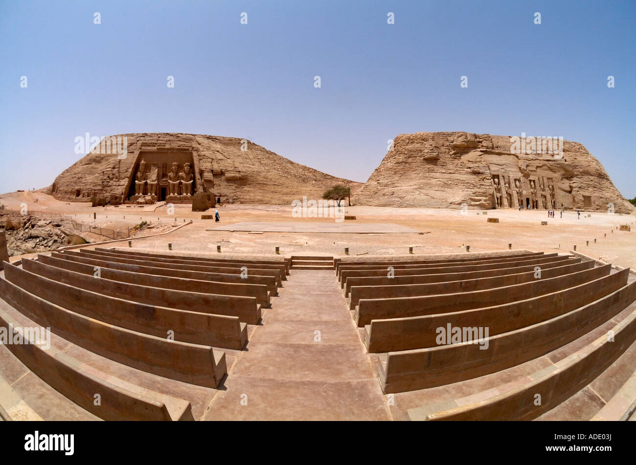 Viewing area at Temple of Ramesses II, Abu Simbel, on the West Bank of ...