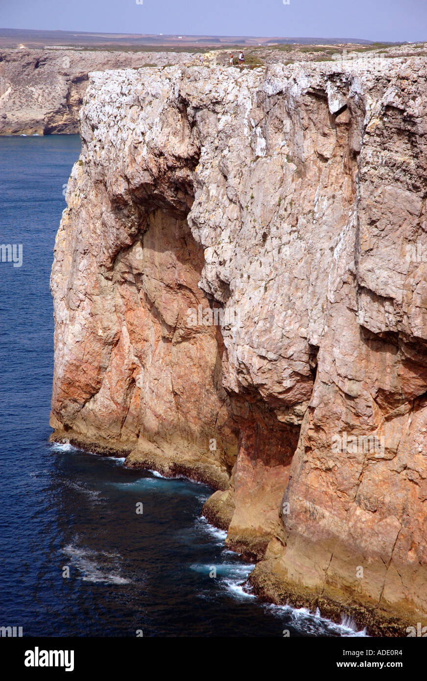 Panoramic view of the seafront and cliffs of Cape St Saint Vincent Cabo ...