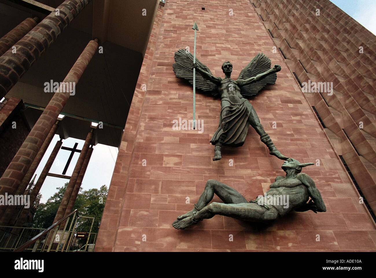 St Michael and The Devil by Jacob Epstein on the side of Coventry ...