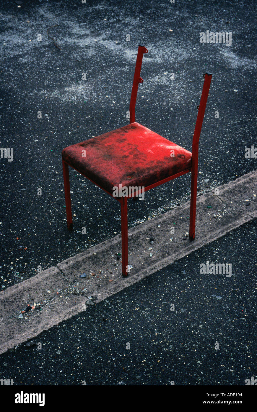 Photo copyright Pete Millson 020 8888 4440 UK Broken chair in car park ...