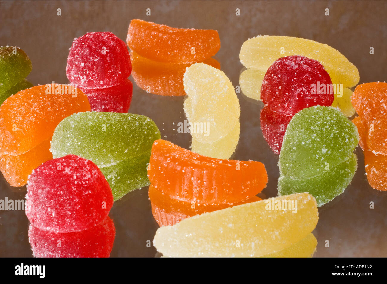 Sweetened jelly fruit assortment Gelee Früchte gezuckert Stock Photo ...