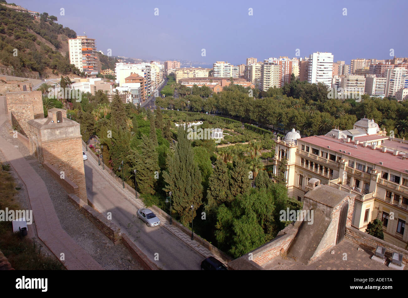Castillo de gibralfaro with view about the town hi-res stock ...