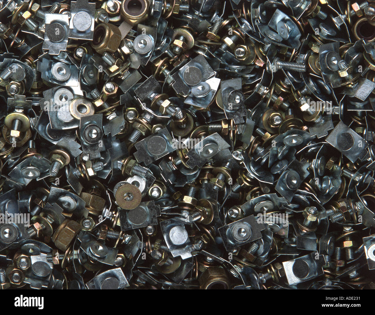 Assortment of industrial metal hardware Stock Photo - Alamy
