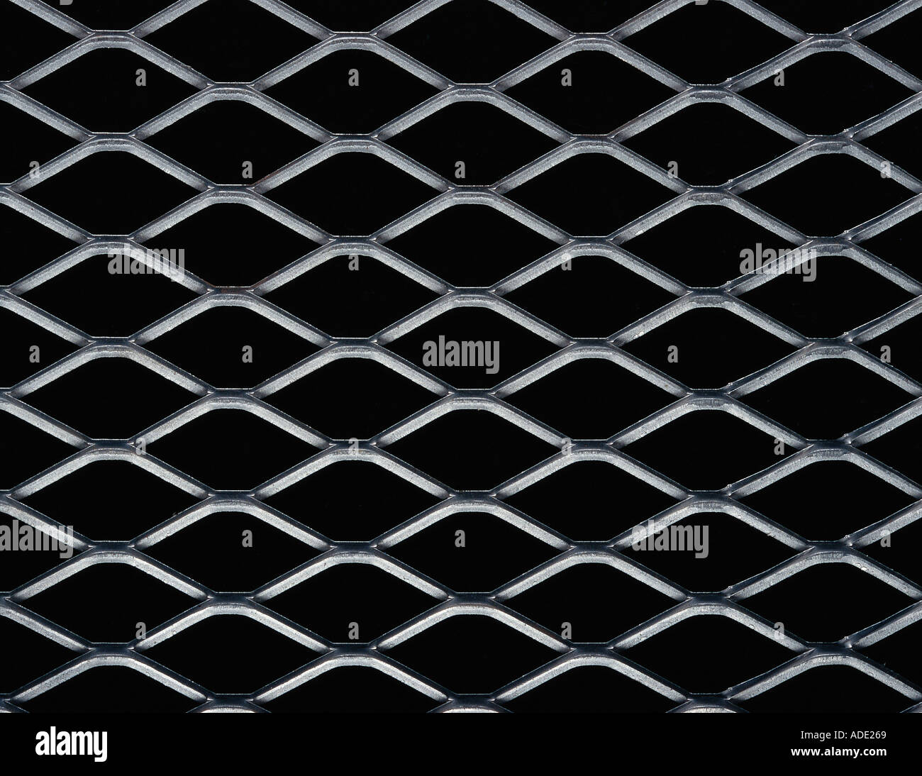 A close up of a shiny metal grate with a diamond like pattern Stock ...