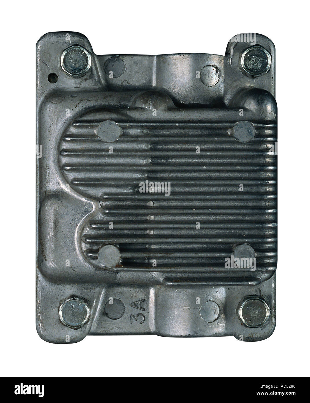 A piece of gray square metal industrial machinery Stock Photo - Alamy