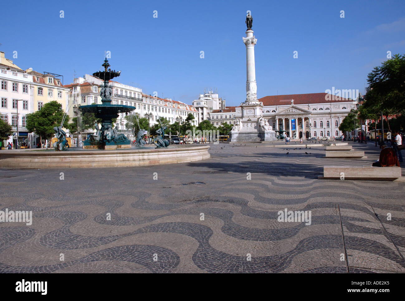 Rossio Square Praca Dom Pedro IV King Peter Statue Teatro Nacional D ...