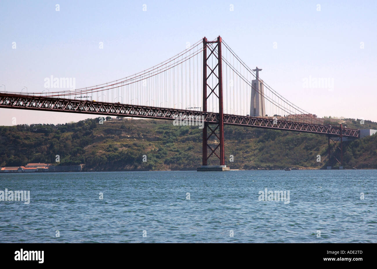 Vasco da Gama Bridge over the Tagus river from Belem quarter to south ...