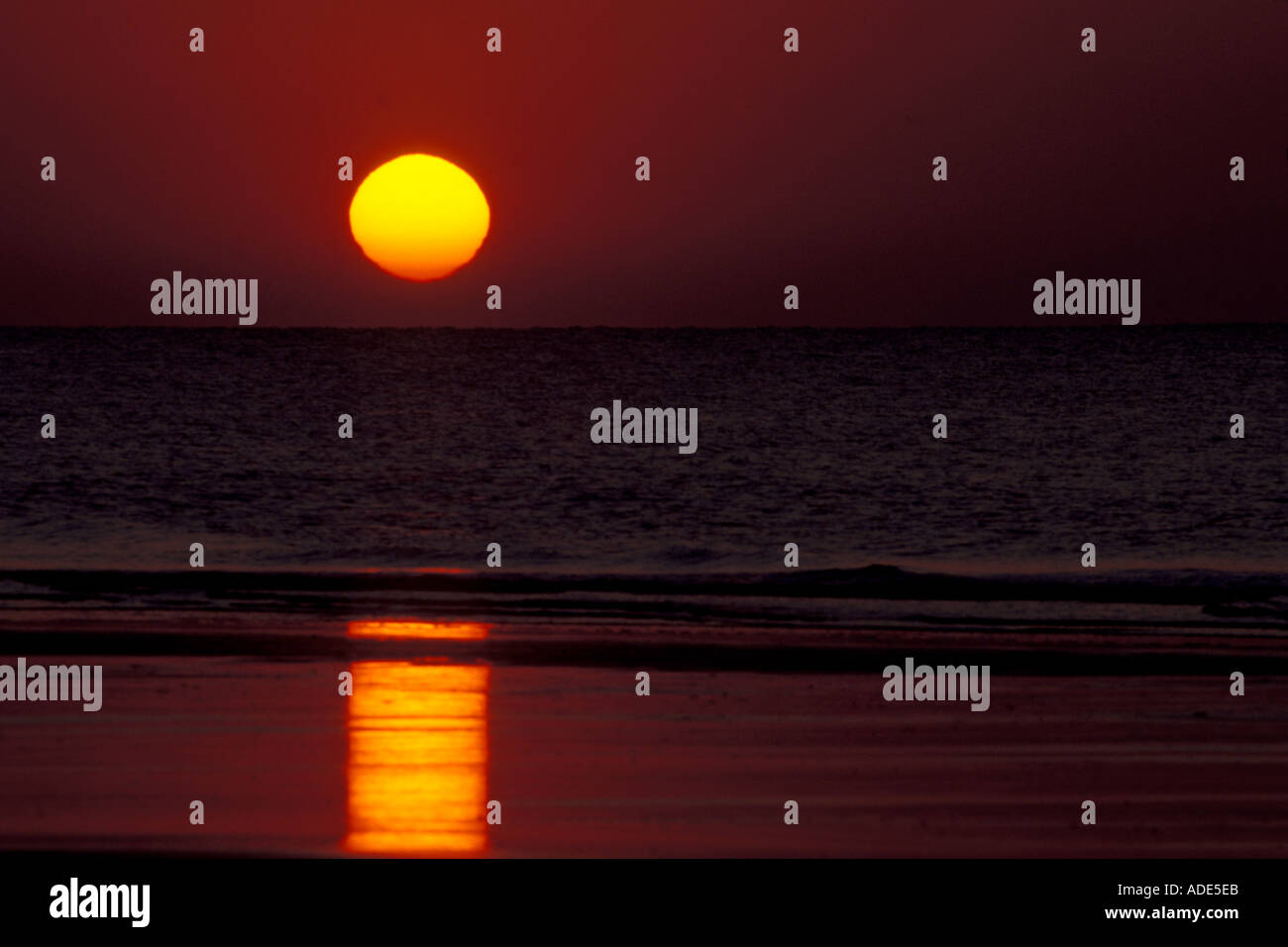 Morning Sun is Very Red at Hilton Head South Carolina Stock Photo - Alamy