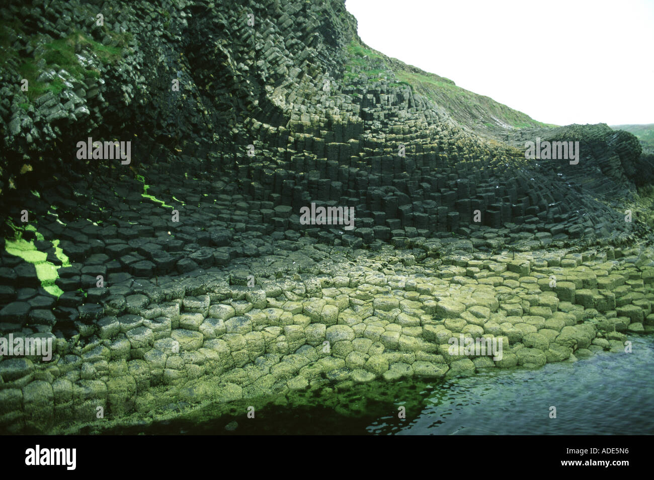 Columnar basalt near Fingals cave Staffa near Mull Inner Hebrides ...