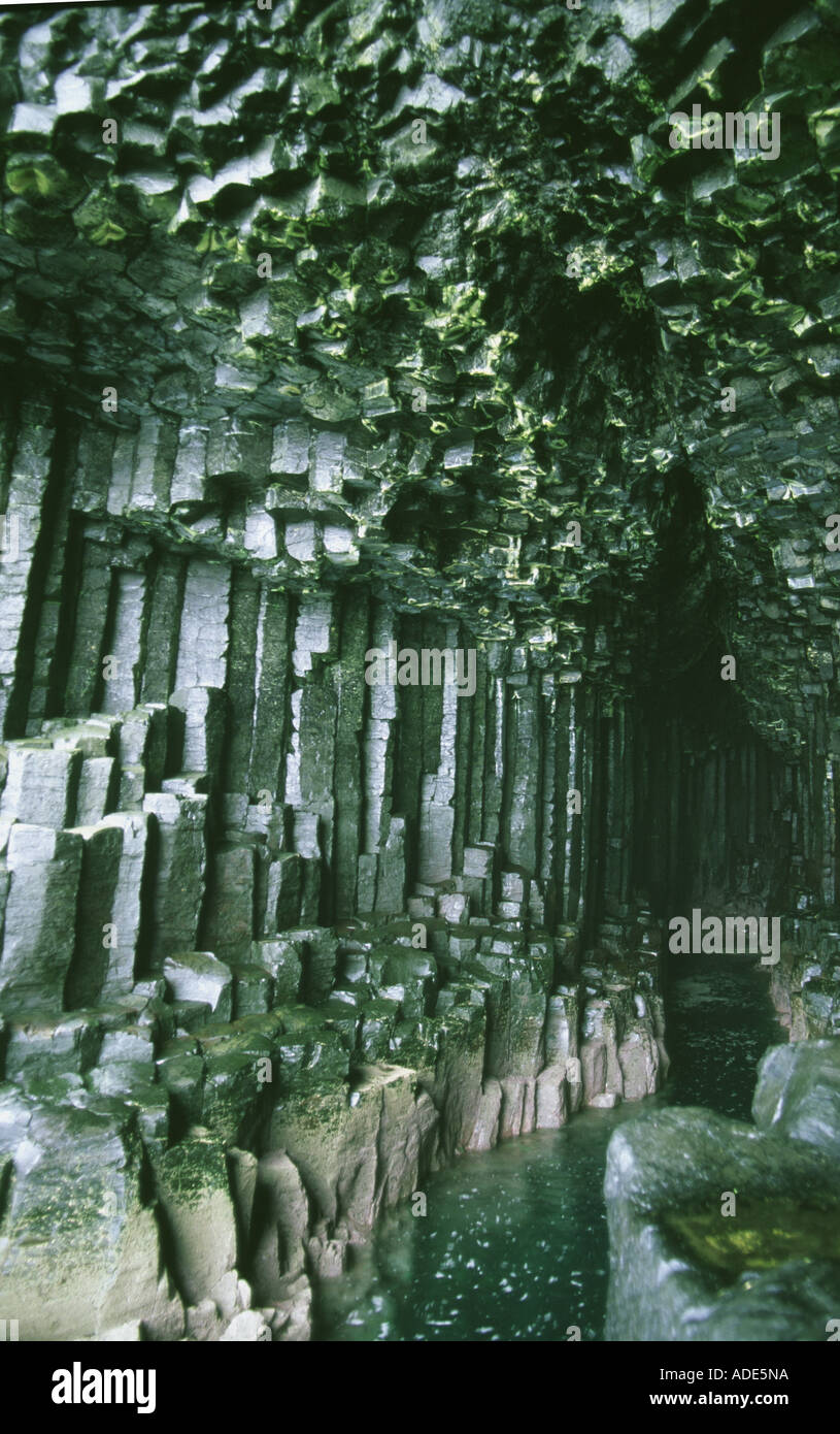 Columnar basalt of Fingals cave Staffa near Mull Inner Hebrides ...