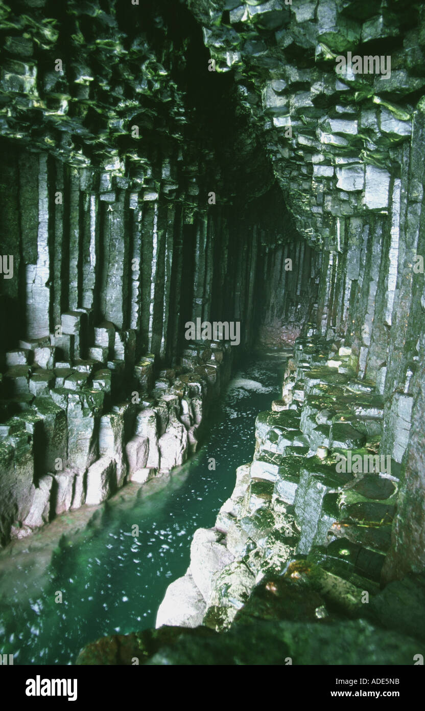 Columnar basalt of Fingals cave Staffa near Mull Inner Hebrides ...