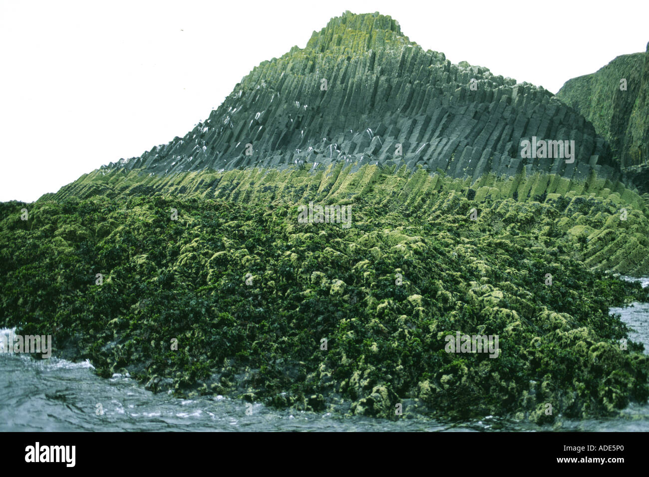Columnar basalt near entrance to Fingals cave Staffa near Mull Inner ...