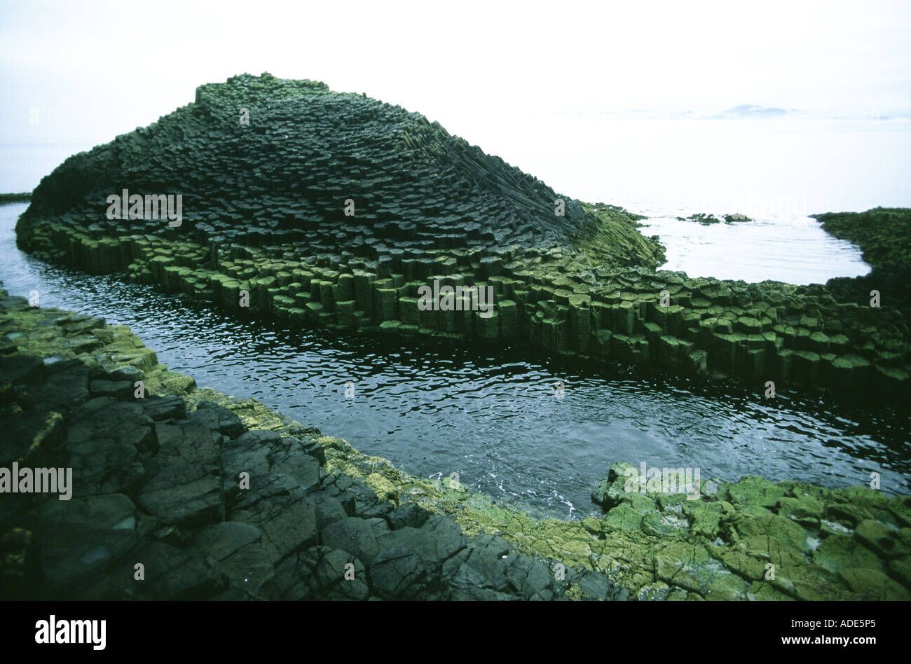 Columnar basalt near entrance to Fingals cave Staffa near Mull Inner ...