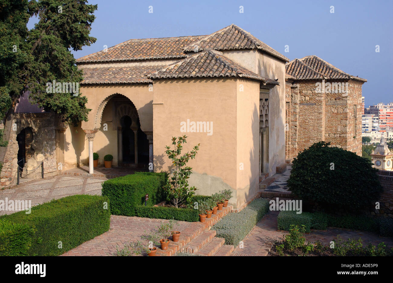 View of Alcazaba Palace Castle Gibralfaro Malaga Costa del Sol Sun ...