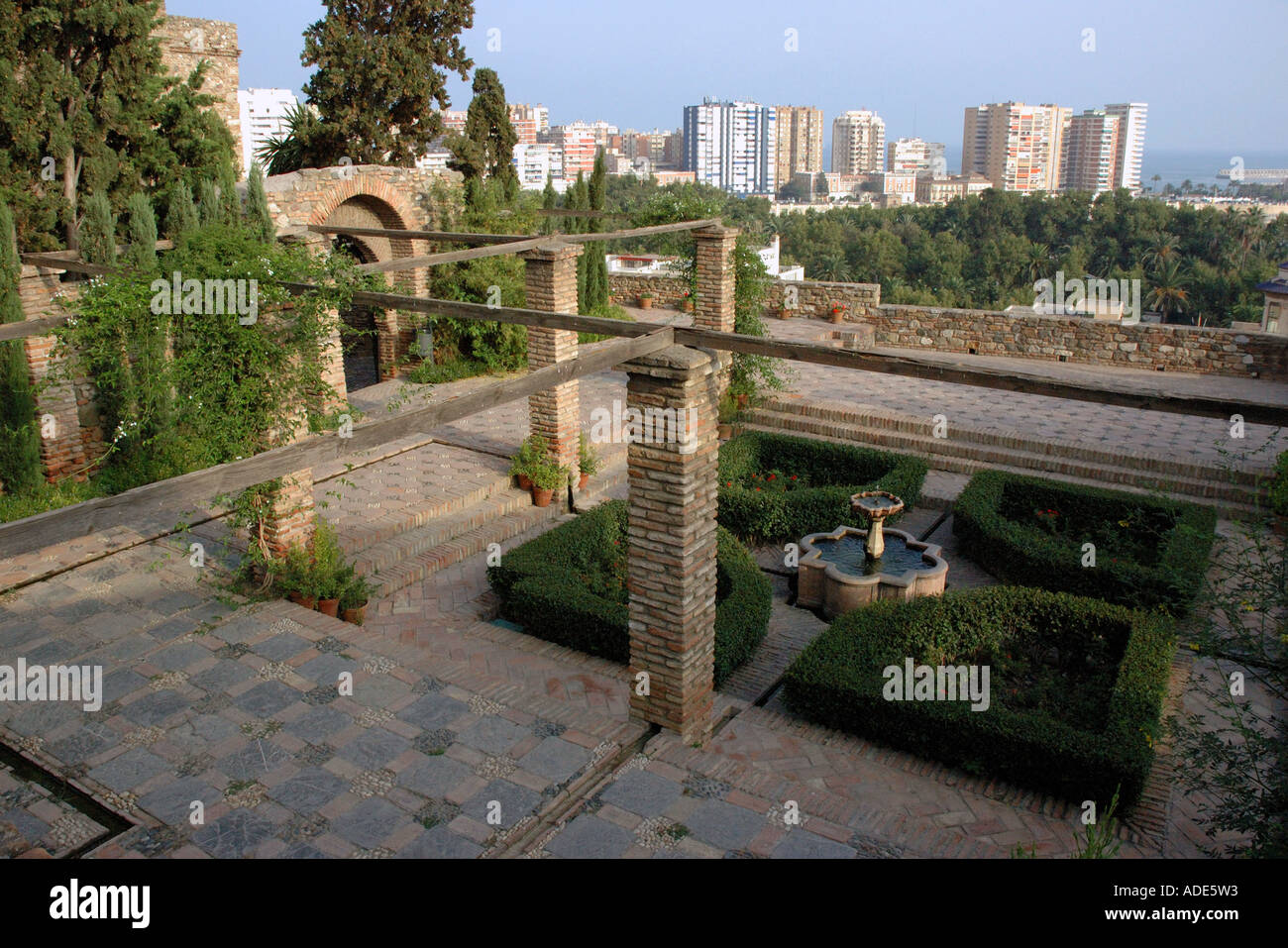 View of Alcazaba Palace Castle Gibralfaro Malaga Costa del Sol Sun ...