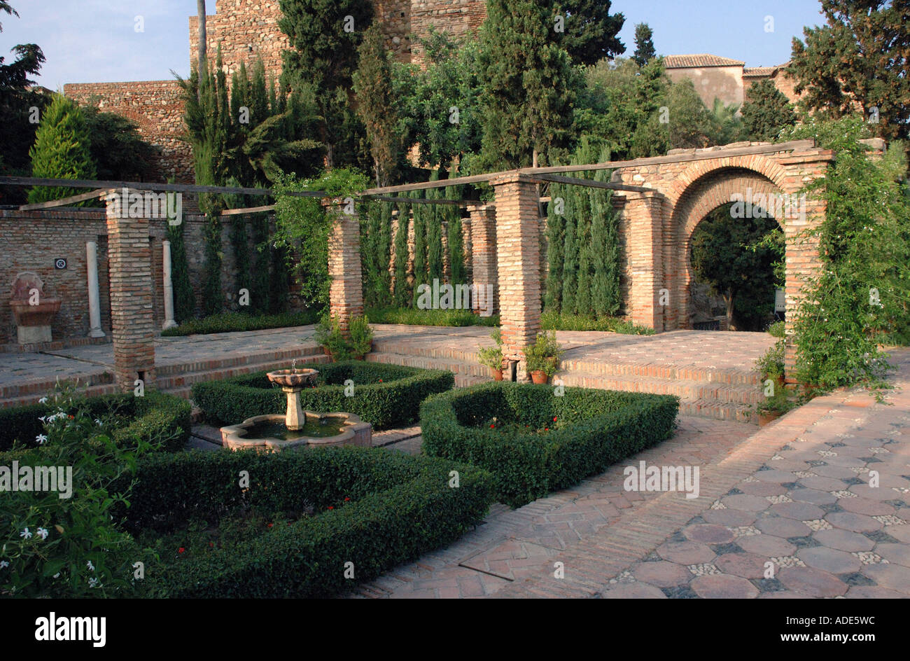 View of Alcazaba Palace Castle Gibralfaro Malaga Costa del Sol Sun ...