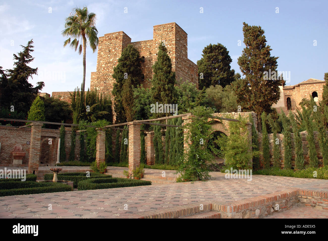 View of Alcazaba Palace Castle Gibralfaro Malaga Costa del Sol Sun ...