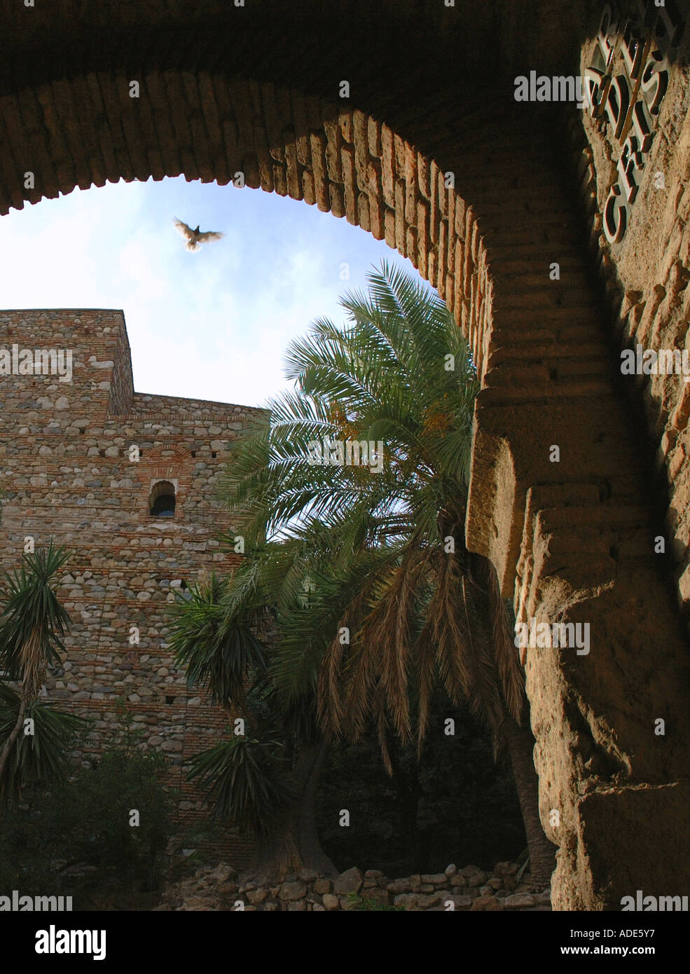 View of Alcazaba Palace Castle Gibralfaro Malaga Costa del Sol Sun ...