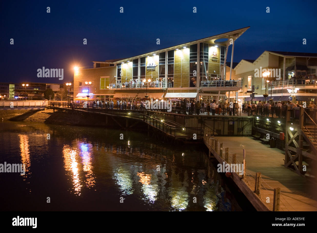 Cardiff bay mermaid quay night hi-res stock photography and images - Alamy