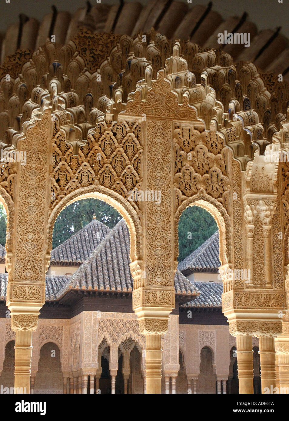 View of Alhambra Palace & Alcazaba fortress Granada Andalusia Andalucía ...