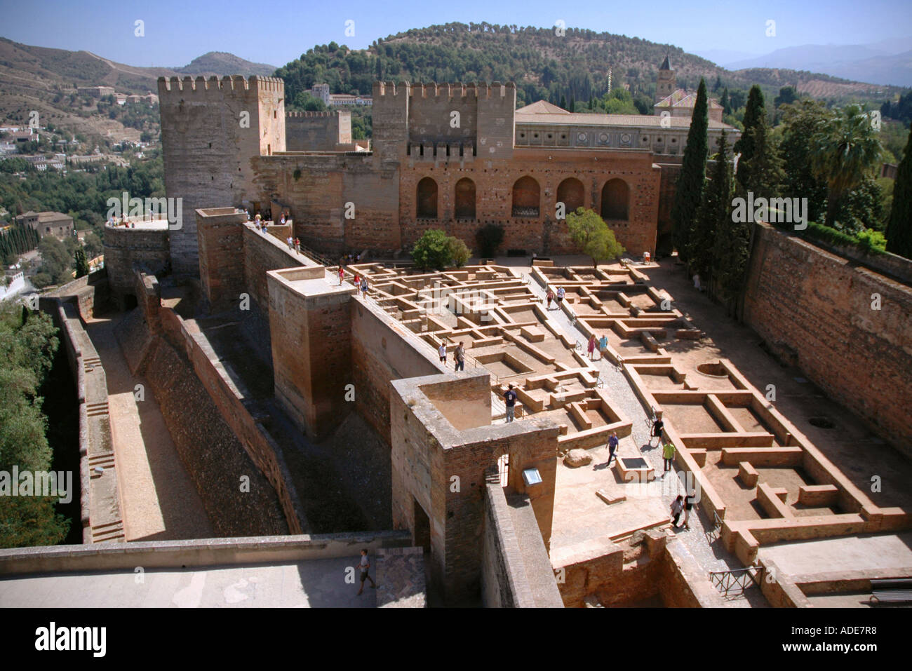 Panoramic view of Alcazaba fortress Alhambra Palace Granada Andalusia ...