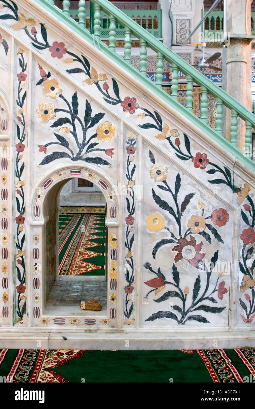 Tripoli, Libya. Gurgi Mosque, Tripoli Medina, showing floral decoration ...