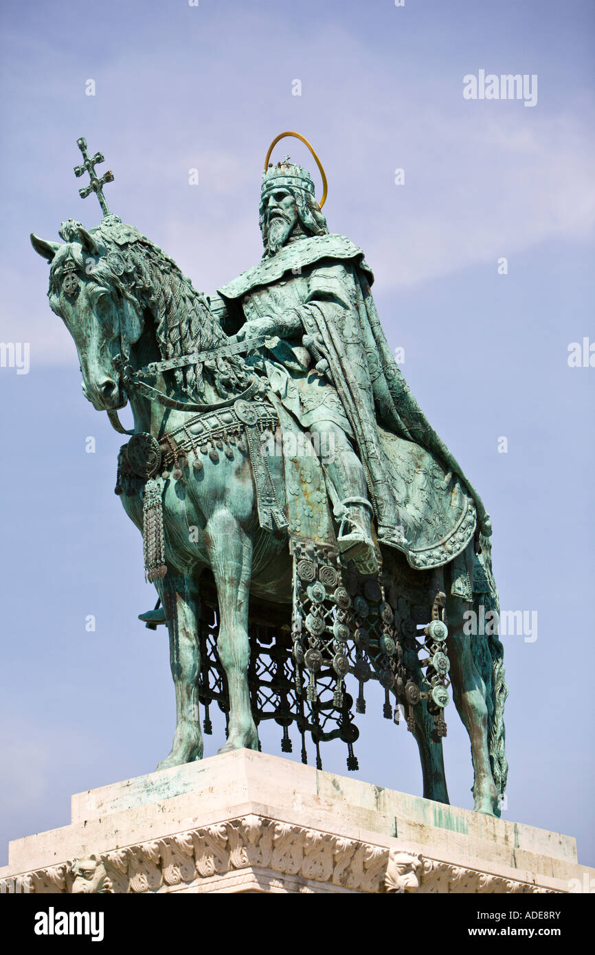 Statue of St Istvan (Stephen) Fishermans Bastion, Castle District, Buda ...