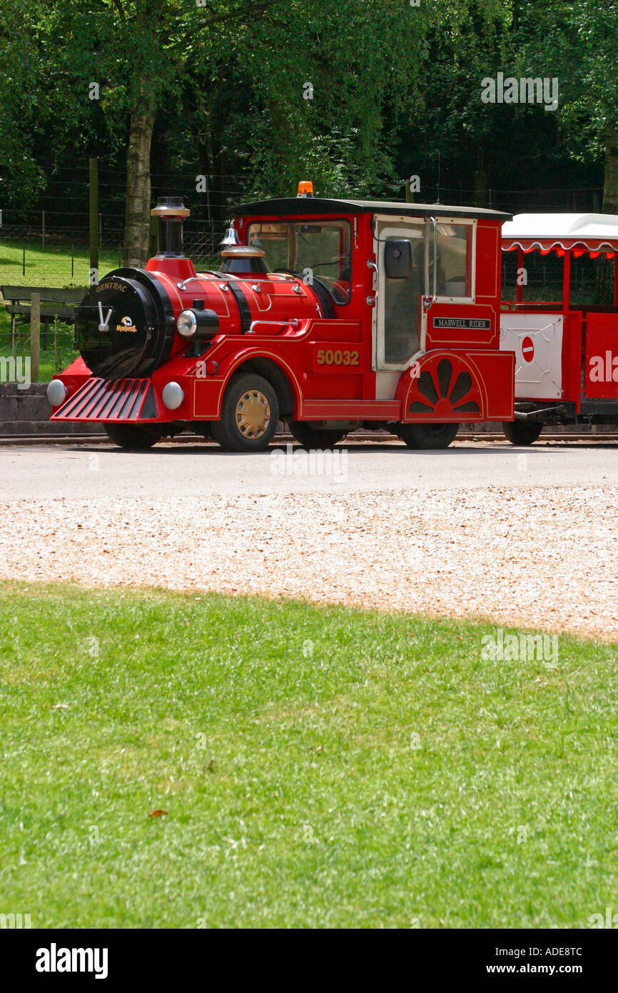 Red road train marwell zoo hi-res stock photography and images - Alamy