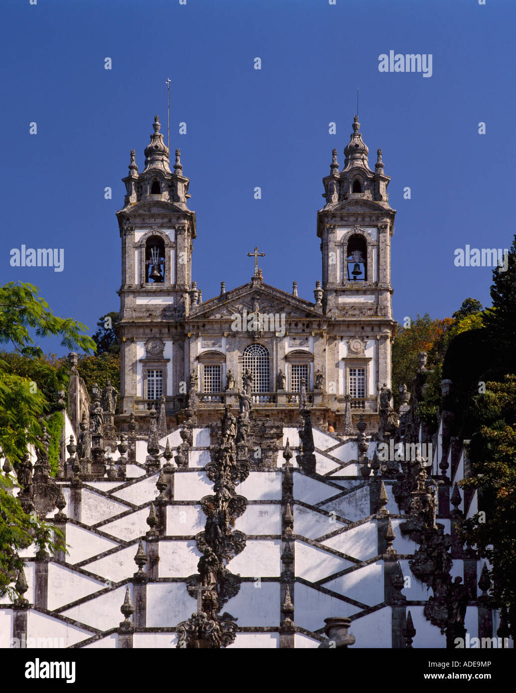 The 18th century church of Bom Jesus do Monte above its Baroque ...