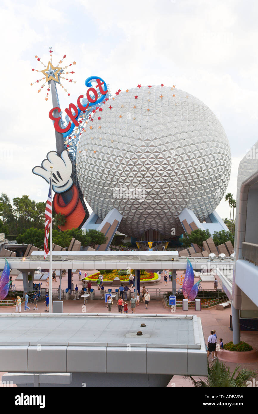 Entrance to Epcot Center from Monorail platform Stock Photo - Alamy