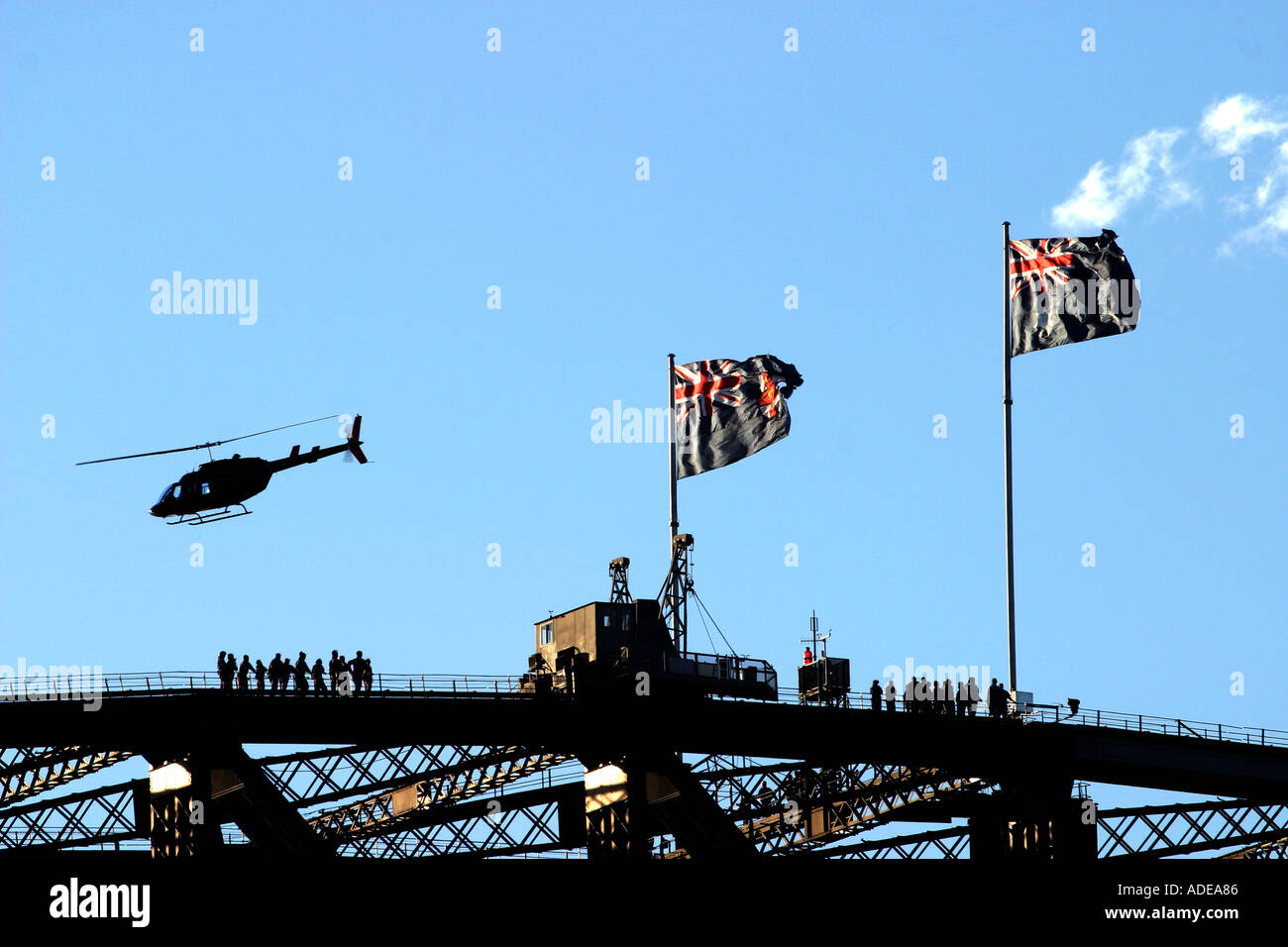 Helicopter Bridge Climbers on Sydney Harbour Bridge Sydney Australia ...